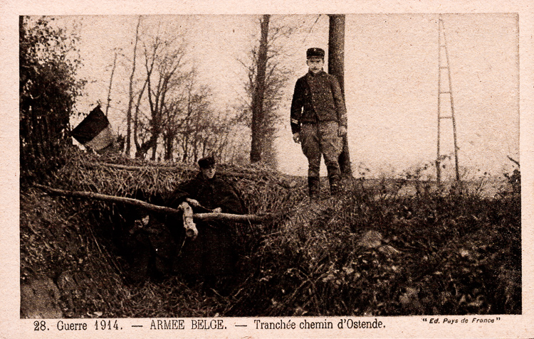 Tranchée Chemin d’Ostende – 1914 – Armée Belge Belgisch Leger