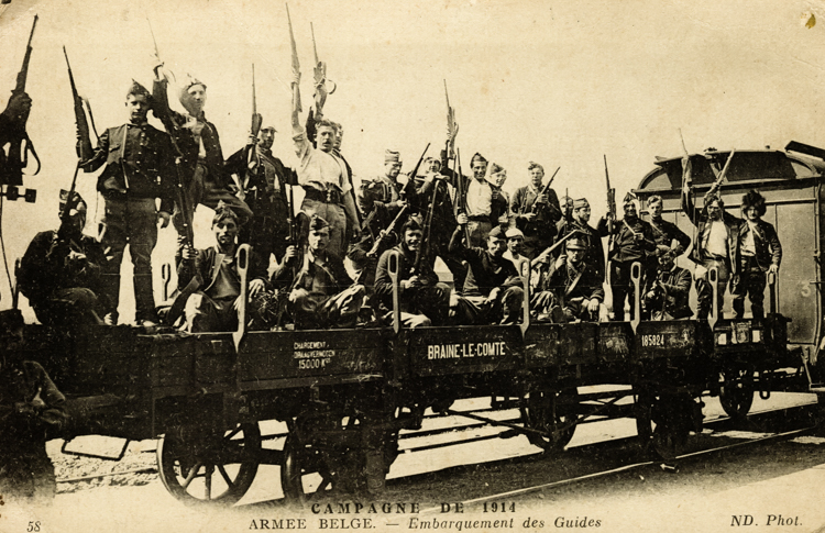 Braine-Le-Comte -Embarquement des Guides -1914 – Armée Belge Belgisch Leger